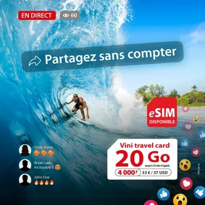 Offres eSIM à Tahiti - Polynésie | Vini